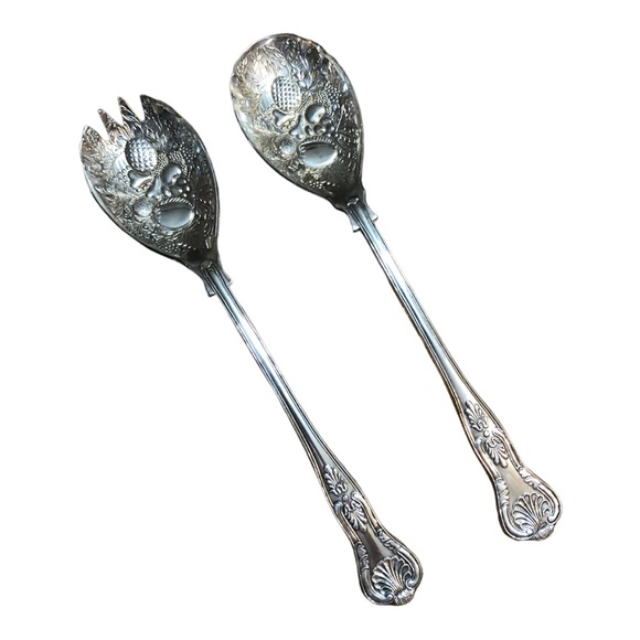 Dining | Vintage Silver Plated Serving Set Kings Fruit Motif | Poshmark